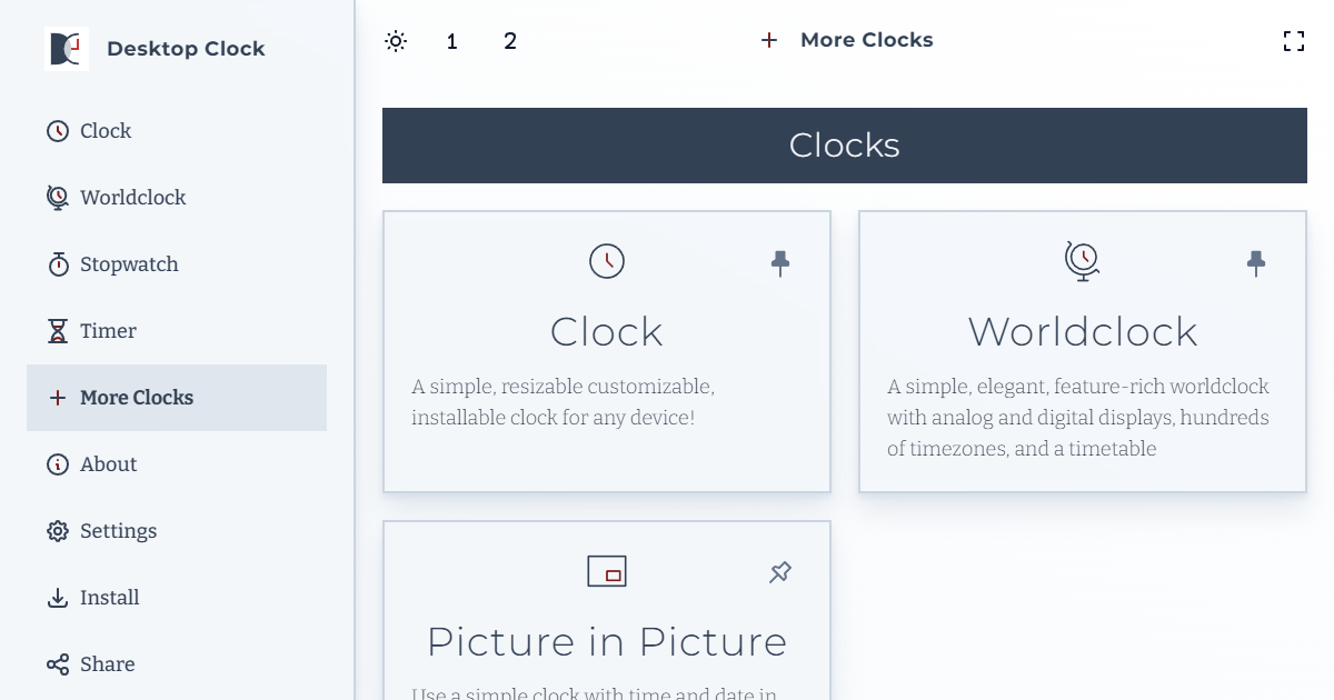 More - Desktop Clock